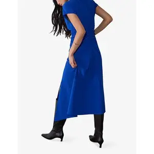 Whistles Ruched Midi Dress - Blue