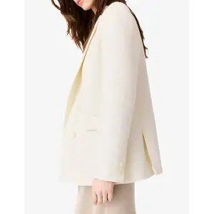 Maje Tailored Double-breasted Wool-blend Blazer