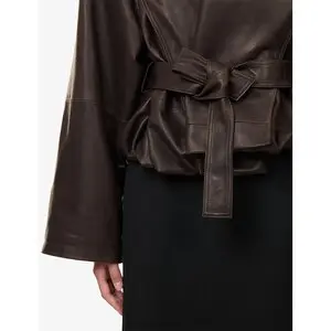 Magda Butrym Belted Leather Jacket