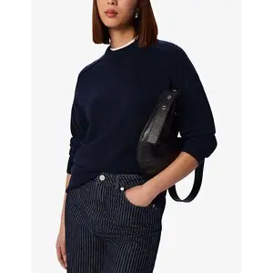 Whistles Crewneck Seam-detail Cashmere Jumper