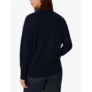 Whistles Crewneck Seam-detail Cashmere Jumper