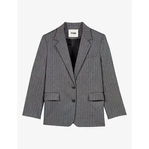 Maje Tailored Single-breasted Stretch-woven Blazer - Grey