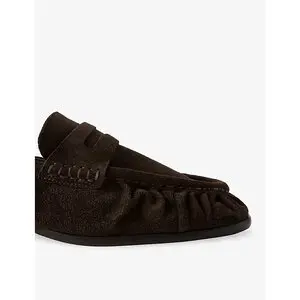 Whistles Ruched Suede Loafers