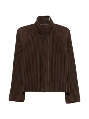 Issey Miyake Pleated Cardigan - Brown