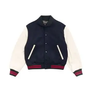 StÜssy Wool Varsity Jacket 'navy - Blue