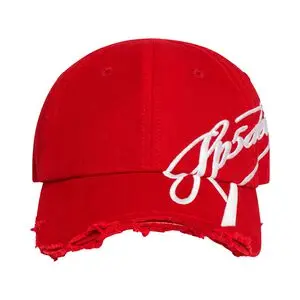 SP5DER Cursive Logo Baseball Cap - Red
