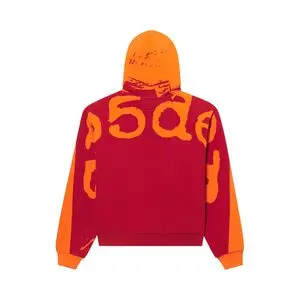 SP5DER Overprint Zip Hoodie 'tangerine - Orange
