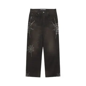 SP5DER Rhinestone Web Denim 'onyx