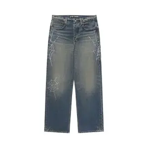 SP5DER Rhinestone Web Denim 'indigo - Blue