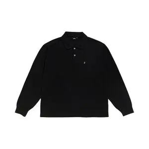 StÜssy Classic Pique Long-sleeve Polo - Black