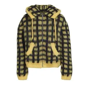 Marni Check Fuzzy Knit Cardigan