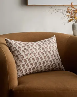 Quince Reversible Block Print Pillow Cover - Rust