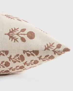 Quince Reversible Block Print Pillow Cover - Rust