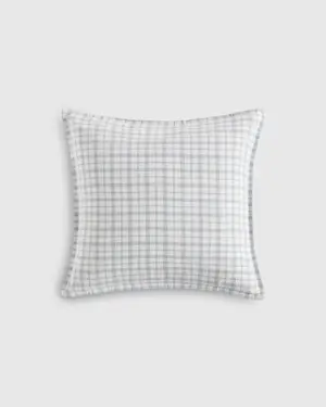Quince Plaid Cotton Pillow Cover - Mist