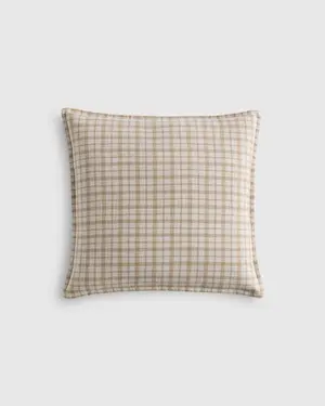Quince Plaid Cotton Pillow Cover - Natural