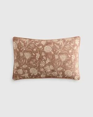 Quince Linen Cotton Botanical Pillow Cover - Rose