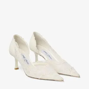 JIMMY CHOO Faiz Pump 65 Ivory Lace Pumps