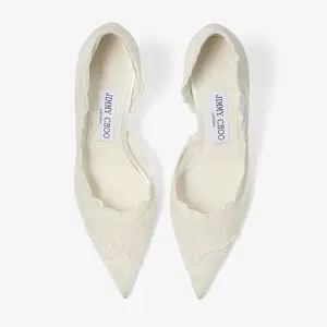 JIMMY CHOO Faiz Pump 65 Ivory Lace Pumps
