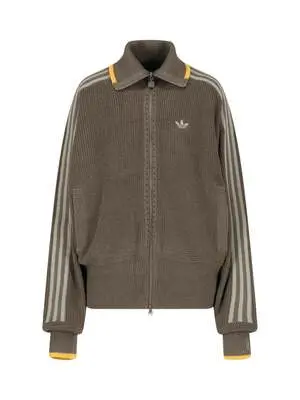 Adidas Adidas Women's Zip-Up Knit Track Jacket Brown