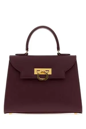 CARBOTTI Loren Leather Handbag 25 Cm X 19 Cm X 10 Cm With Shoulder Strap - Purple