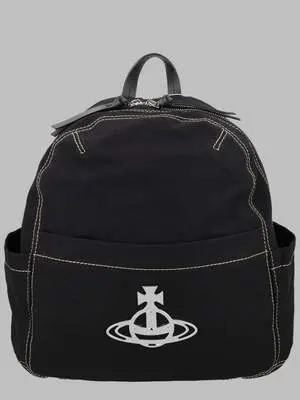 VIVIENNE WESTWOOD Canvas Backpack With Orb Logo - Black