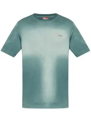 DIESEL® Round Neck T-shirt With Mini Chest Logo Embroidery