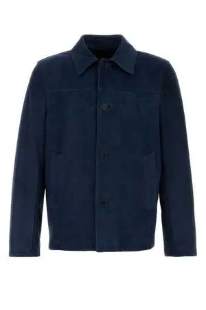 SALVATORE SANTORO Ovine Leather Suede Jacket - Blue