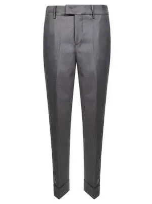 BERWICH Comfort Waist Pants With Hem Pleat - Marrone