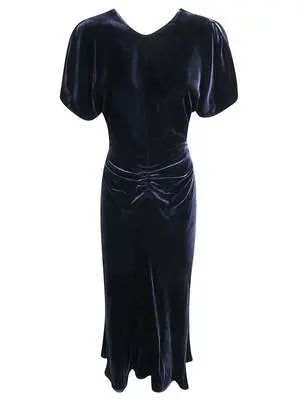Victoria Beckham Bela Midi Dress In Viscose-silk Blend