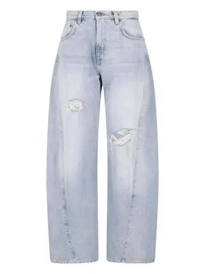 HAIKURE High-waist Wide-leg Distressed Jeans