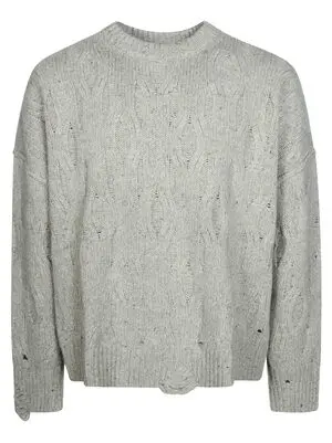 REPRESENT Distressed Knit Sweater - Beige