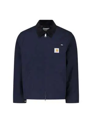 Carhartt Work In Progress Cotton Chore Jacket With Corduroy Collar - Blue