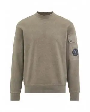 C.P. COMPANY C.P. COMPANY Fleece Crewneck Sweatshirt With Sleeve Pocket Fallen Rock