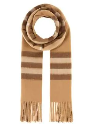 Burberry Embroidered Cashmere Scarf 168 Cm X 30 Cm - Checked