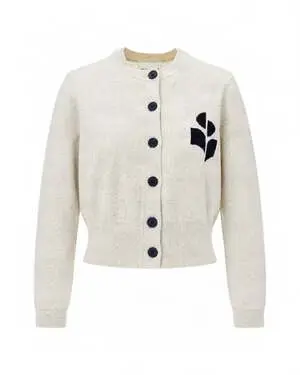MARANT ETOILE Button-front Cardigan Sweater - Light Grey