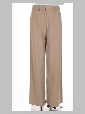 Fabiana Filippi Wide-leg Trouser Pants In Stretch Viscose Blend - Beige