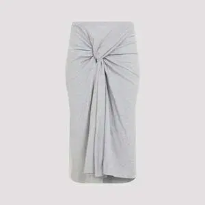 Dries Van Noten Hemellana Midi Skirt In 100% Cotton - Grey
