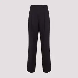 Dries Van Noten Panrom Straight Wool Pants - Brown