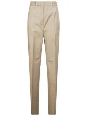 Max Mara Pinstriped Tailored Trousers - Beige
