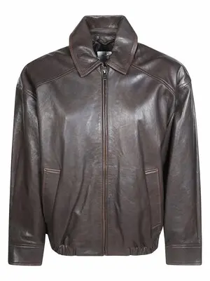 Max Mara Leather Bomber Jacket