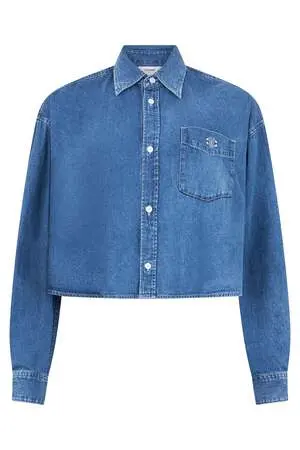 Celine Cropped Shirt In Denim