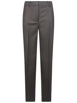 PAROSH Stretch Wool Blend Trousers - Marrone