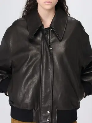 Khaite Shelman Cropped Lamb Nappa Jacket With Dropped Shoulders