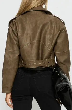 Princess Polly Talisha Faux Leather Biker Jacket