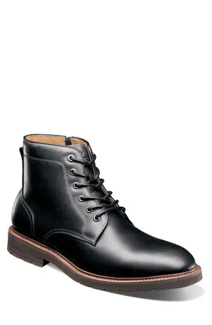 Florsheim Redford Lugged Plain Toe Boot - Black