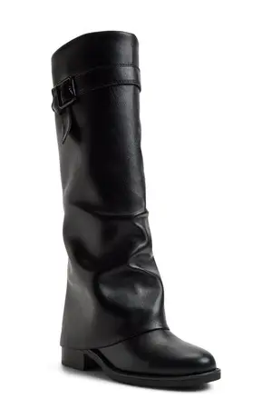 Aldo Eloewiel Faux Leather Knee High Boot Black