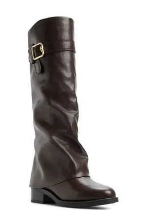 Aldo Eloewiel Faux Leather Knee High Boot - Dark Brown