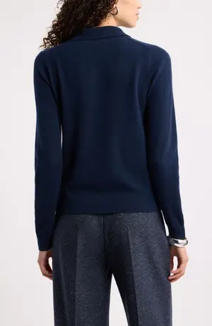 Nordstrom Cashmere Polo Sweater - Navy Night