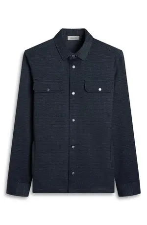 Bugatchi Long Sleeve Knit Button Up Shirt