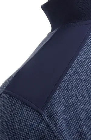 Bugatchi Quarter Zip Knit Pullover - Navy